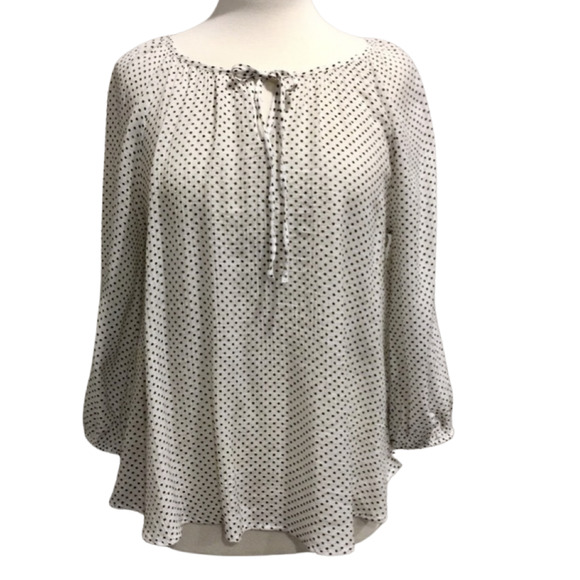 Fred David | Tops | Fred David Polka Dot Boho Peasant Top | Poshmark